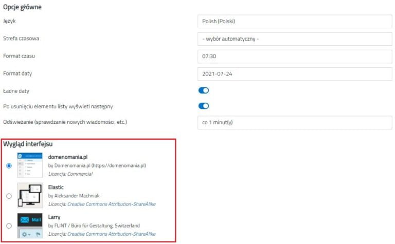 Jak zmienić wygląd interfejsu w Roundcube? » Domenomania.pl